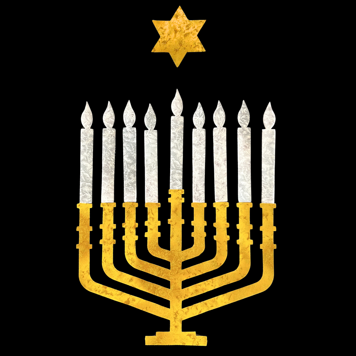 Fused Appliques - Menorahs – Fay's Design Studio & Fay Nicoll Judaica ...