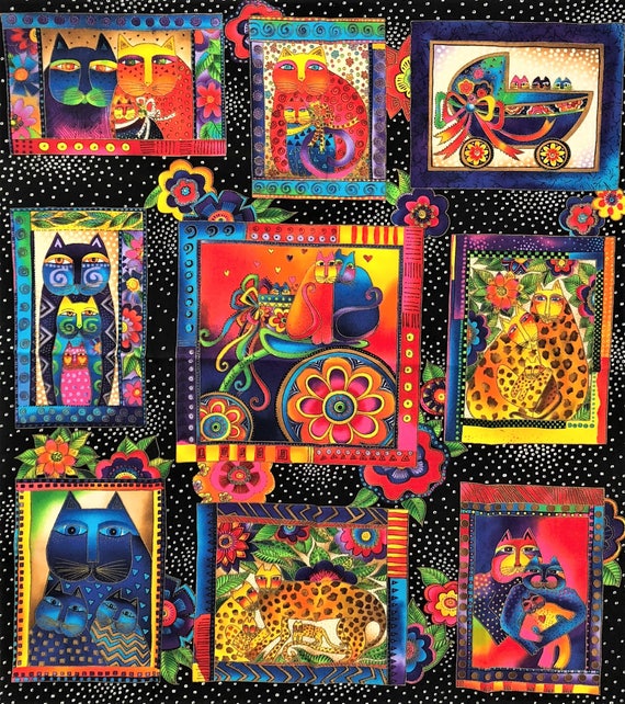 Fabric - Laurel Burch Panels – Fay's Design Studio & Fay Nicoll Judaica ...