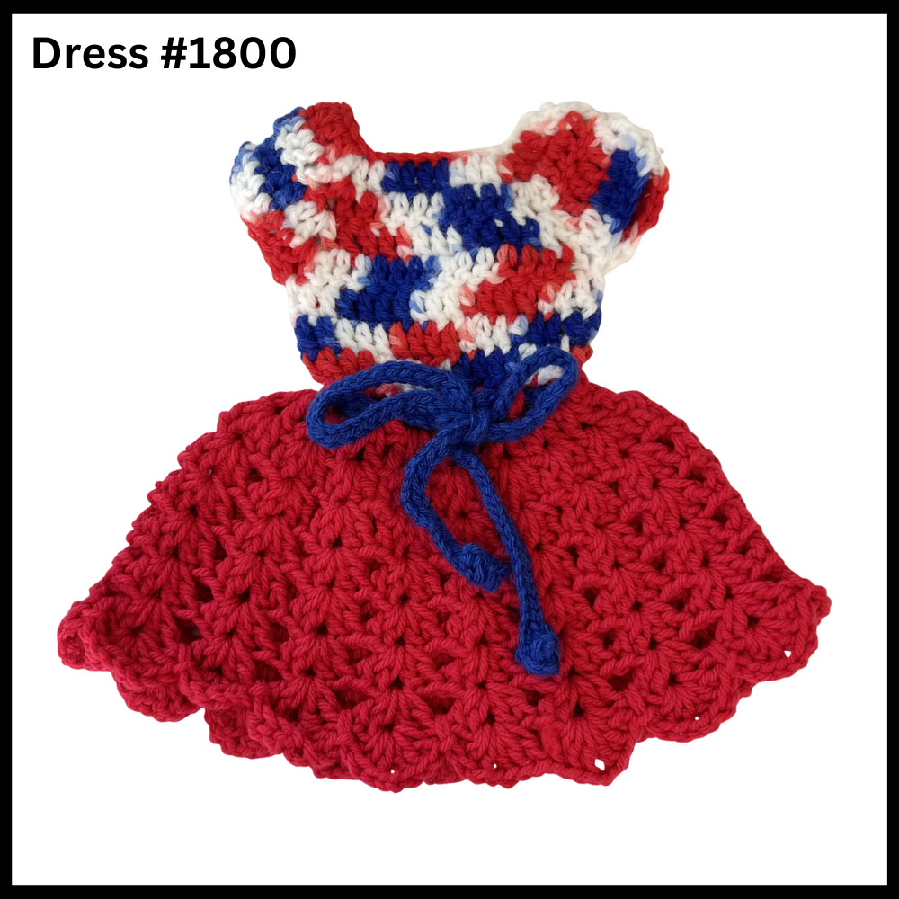 18 Inch Doll Crocheted Dress Set #1800 – Fay's Quilt & Embroidery ...