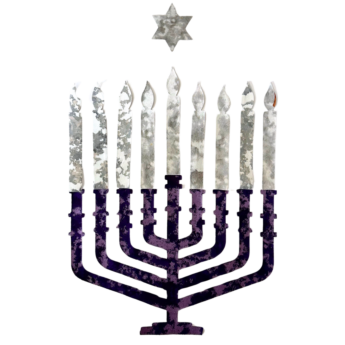 Jewish Fused Applique - Mulberry Menorah w/ Silver Candles #11 – Fay's ...