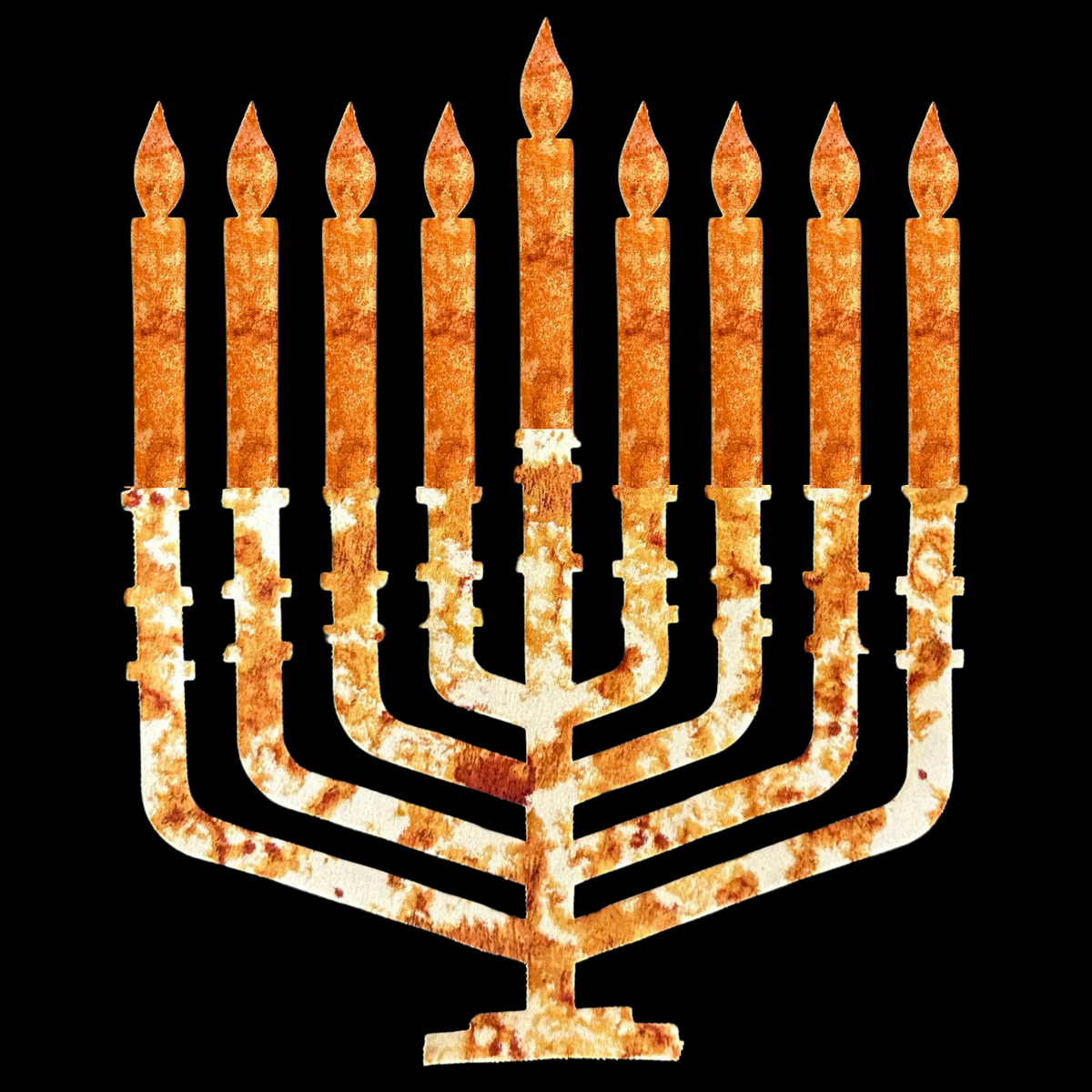 Jewish Fused Applique - Terra Cotta Menorah w/ Copper Candles #14 – Fay ...