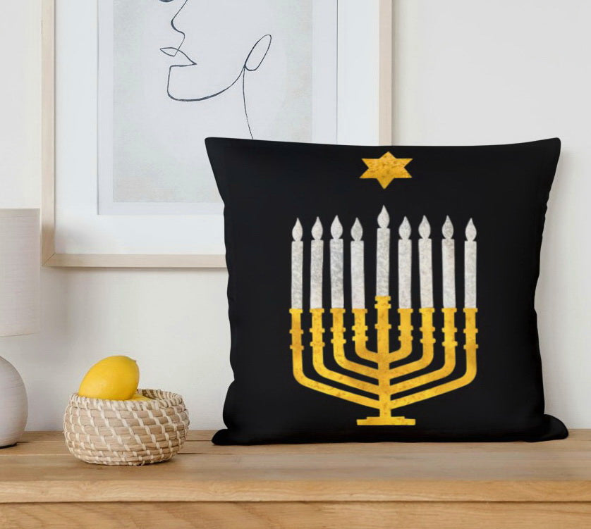Jewish Fused Applique - Gold Menorah w/ Silver Candles #2 – Fay's ...
