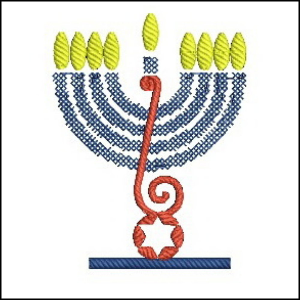 Cross-Stitch Menorah Machine Embroidery (Large) – Fay's Design Studio ...